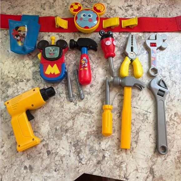 Disney | Toys | Disney Mickey Kids Tool Belt Set With Tools | Poshmark